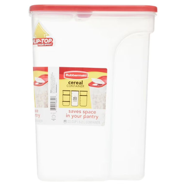 Rubbermaid Modular Flip-Top Cereal & Food Storage Container Red, 22 Cu ...
