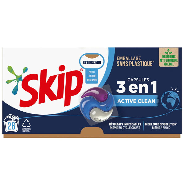 Skip Active Clean 3 In 1 Laundry Capsules, 26 Washes – WesleysOnline.com
